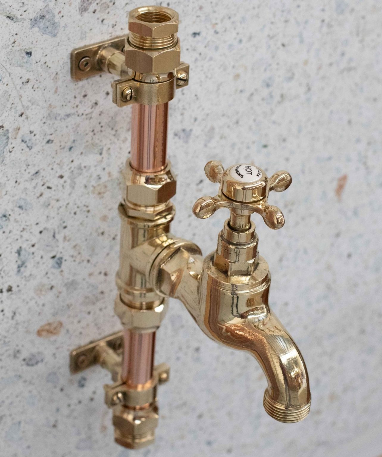 Handmade Foot Wash Tap | Brass Chrome | NZ Made | Ladybugs