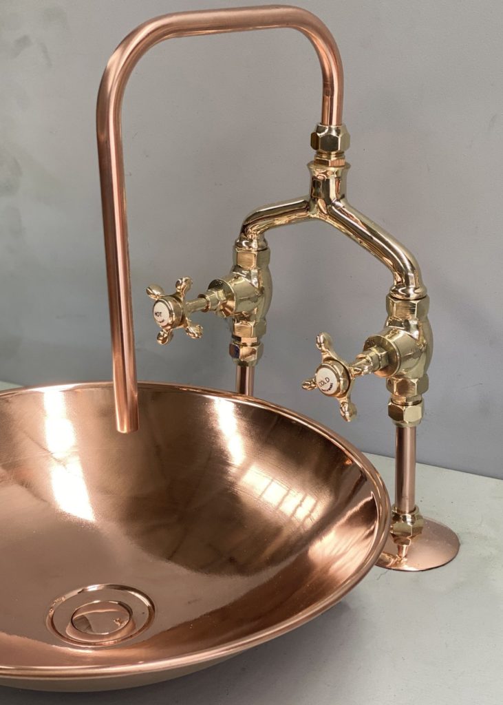 Copper Basin & Tap Set | Handmade in NZ | Ladybugs