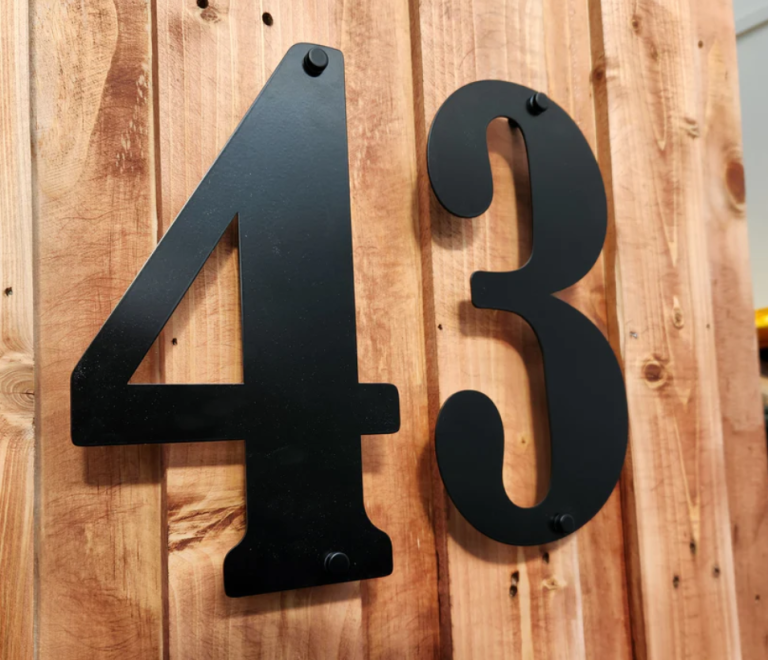 Large House Numbers | Corten Steel | Ladybugs