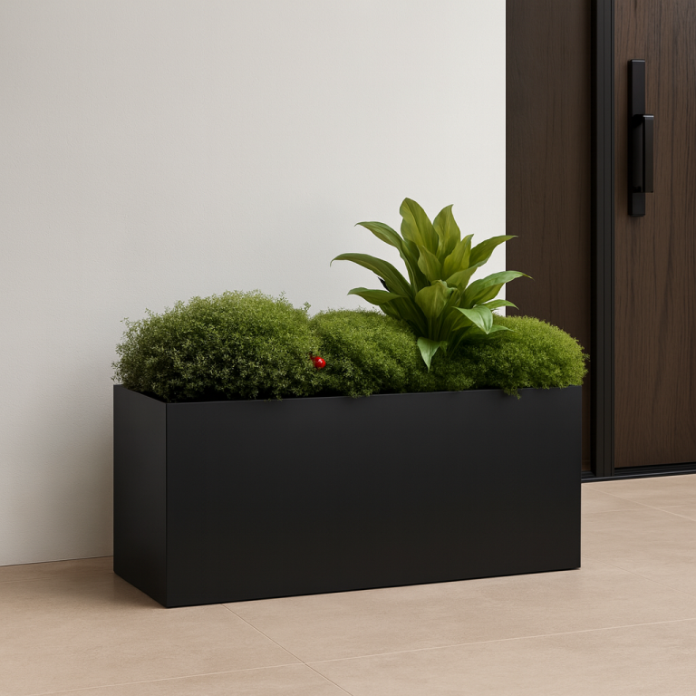 Trough Planter Box | Matt Black | NZ Made | Ladybugs